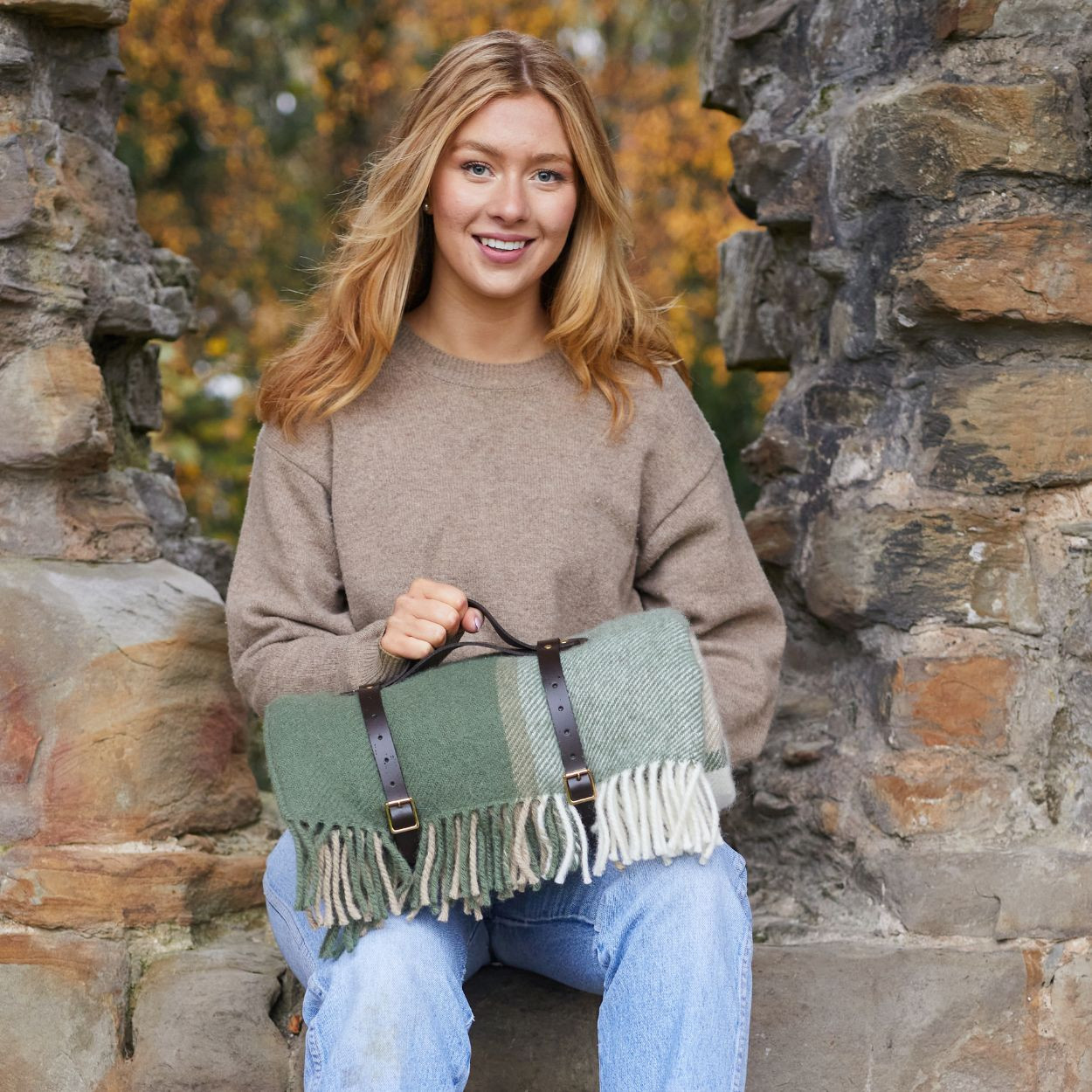 Polo Picnic Rug - Block Check Olive